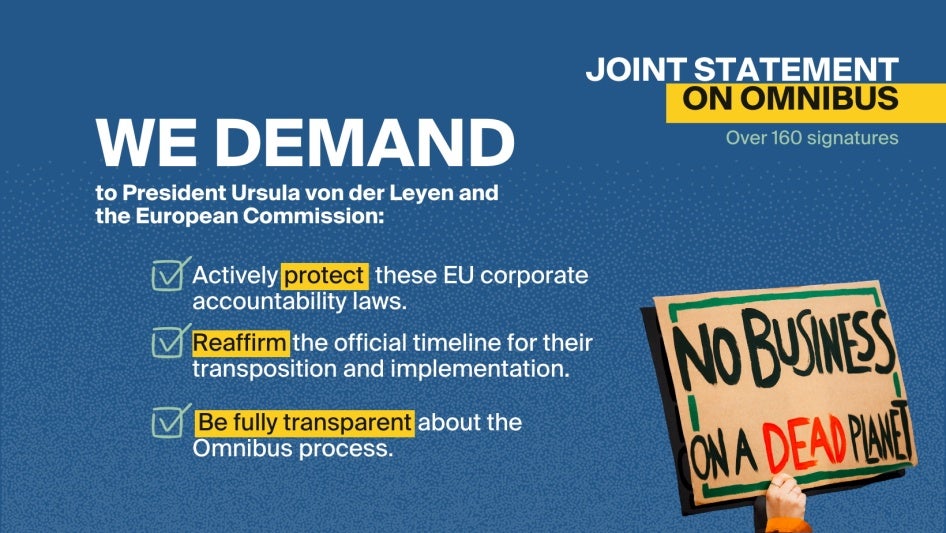 Proposed EU Bill Could Unravel Corporate Accountability Laws | Human Rights Watch